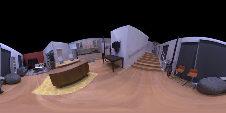 360Roam: Real-Time Indoor Roaming Using Geometry-Aware 360ᵒ Radiance Fields